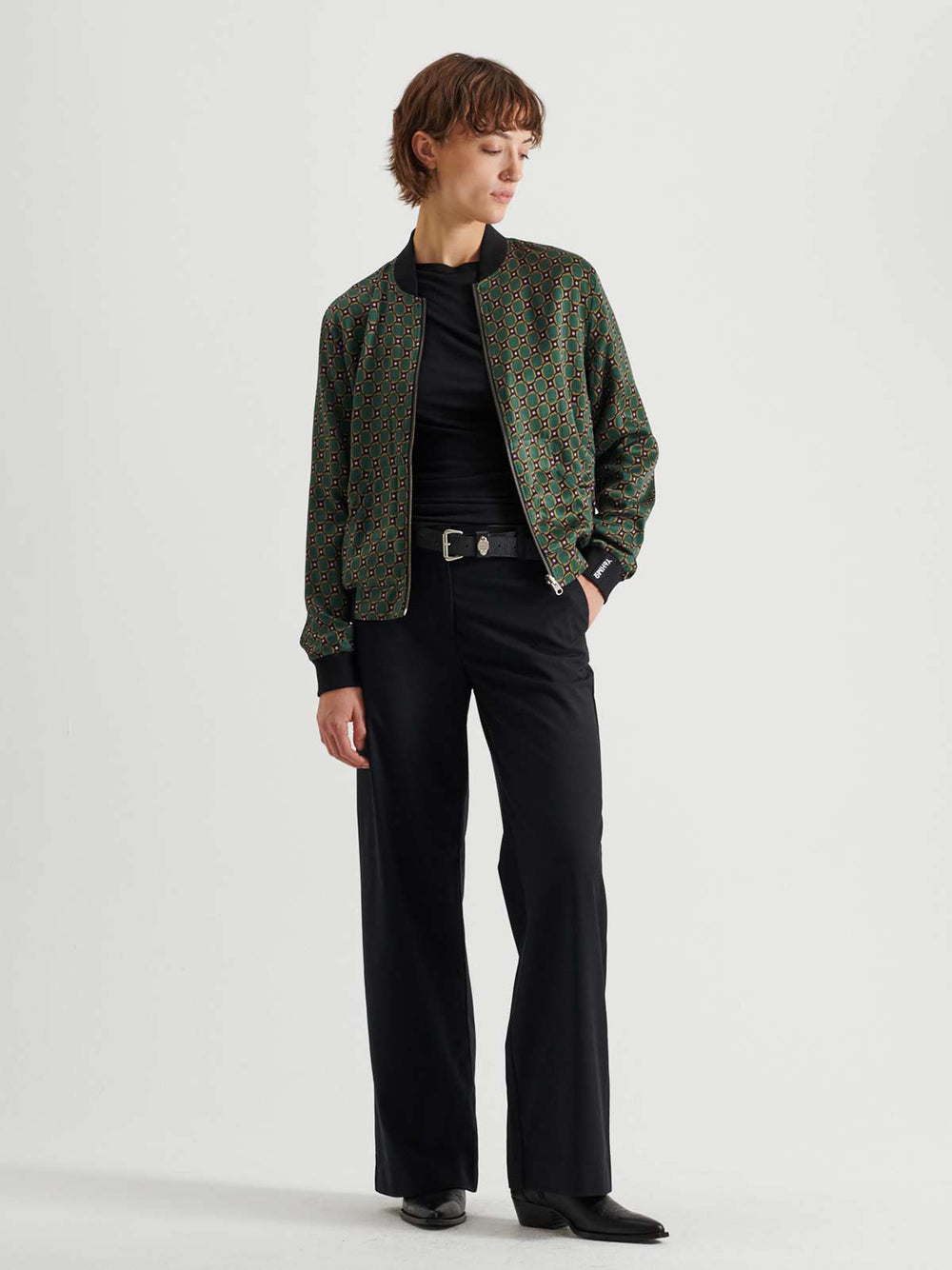 Ruth Reversible Bomber Jacket emerald/black