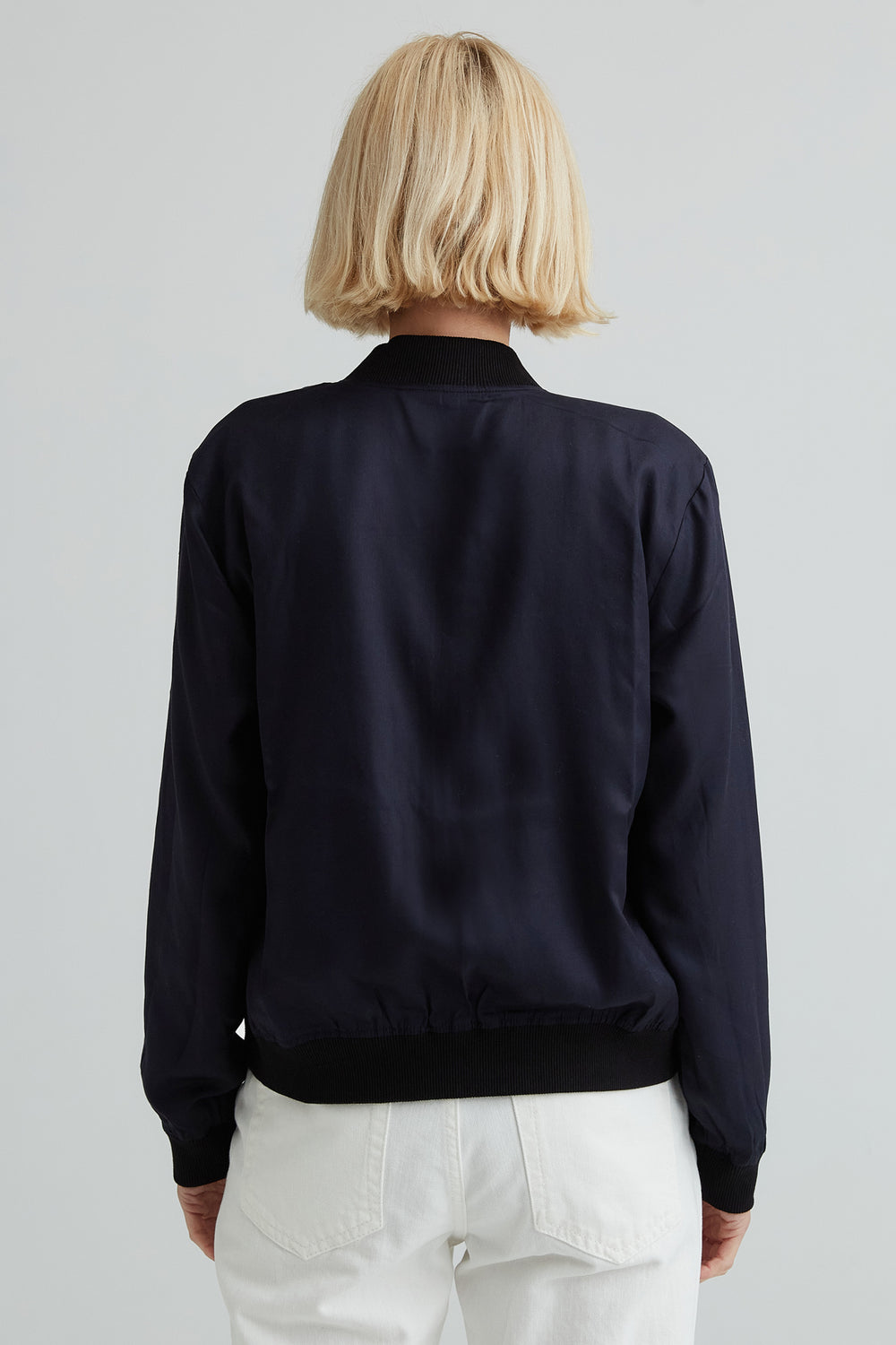 Ruth Reversible Bomber Jacket Bird/Navy
