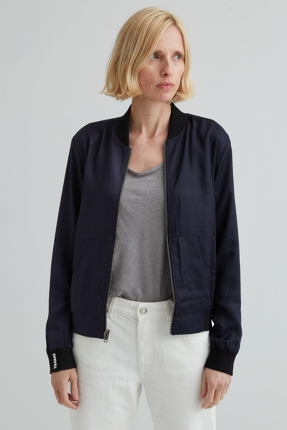 Ruth Reversible Bomber Jacket Bird/Navy