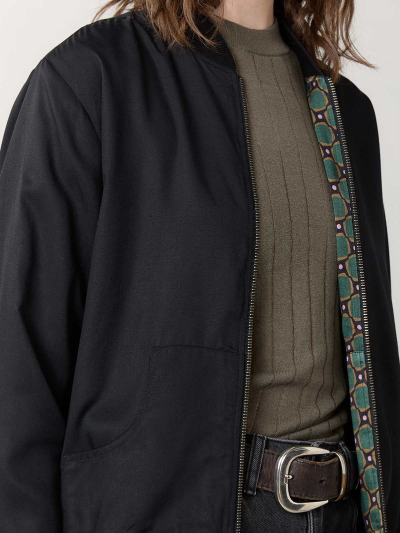 Ruth Reversible Bomber Jacket emerald/black